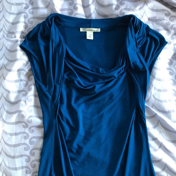 Kenneth Cole | Tops | Royal Blue Twist Cowl Top | Poshmark